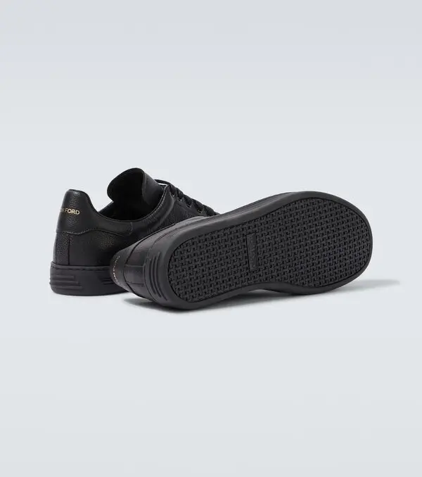 TOM FORD Warwick Perforated Leather Lace-up Sneakers - Black
