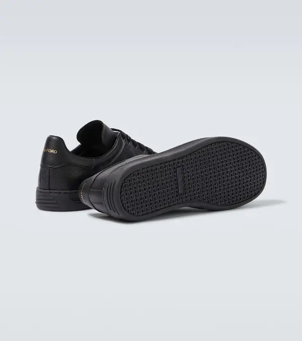 TOM FORD Warwick Perforated Leather Sneakers - Black