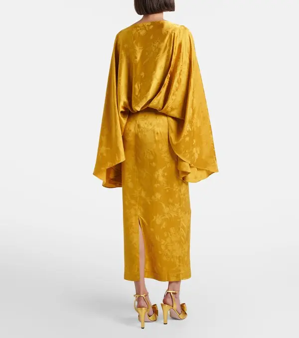 TALLER MARMO Eolia Primavera Jacquard Midi Dress - Yellow