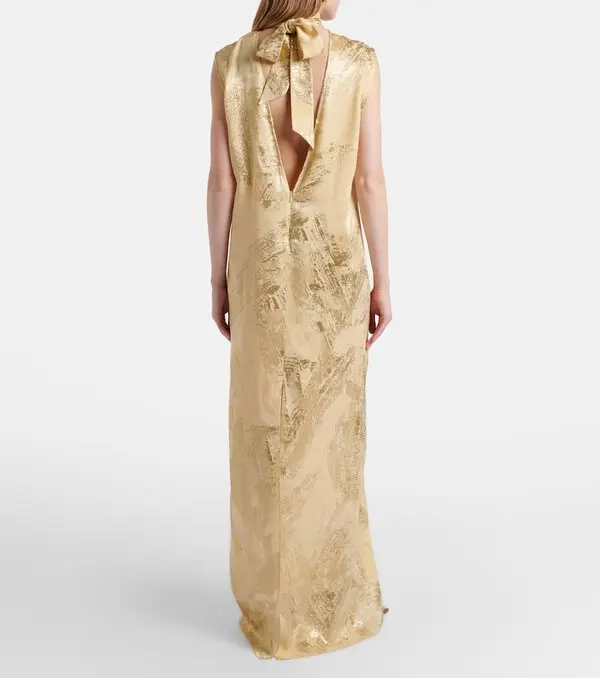 TALLER MARMO Gilded Miami Fil Coupé Maxi Dress