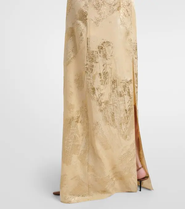 TALLER MARMO Gilded Miami Fil Coupé Maxi Dress