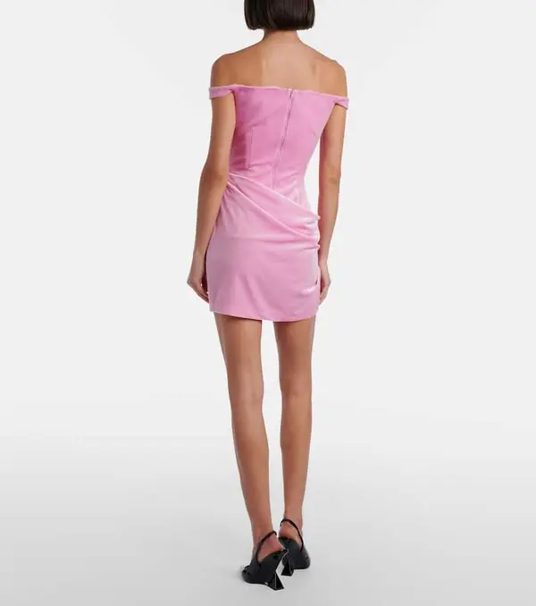 Alex Perry Draped Velvet Bustier Dress