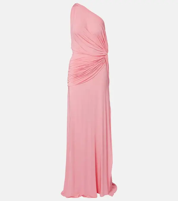 Alex Perry Gathered One-shoulder Jersey Gown