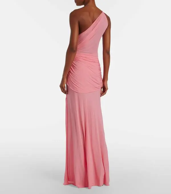 Alex Perry Gathered One-shoulder Jersey Gown