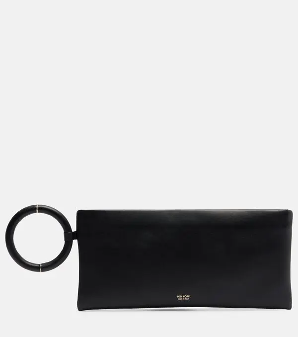 TOM FORD Aura Leather Wristlet - Black
