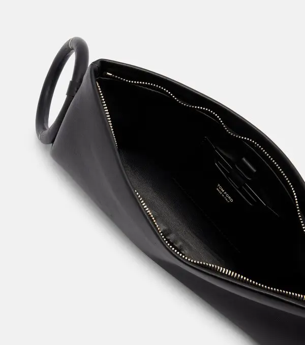 TOM FORD Aura Leather Wristlet - Black