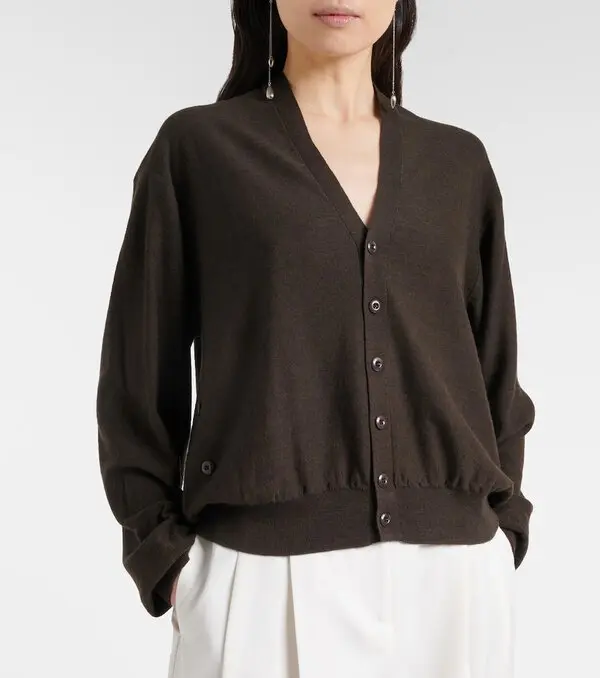 LEMAIRE Twisted Wool-blend Cardigan - Brown