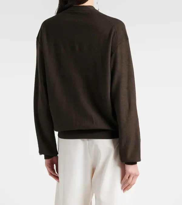 LEMAIRE Twisted Wool-blend Cardigan - Brown
