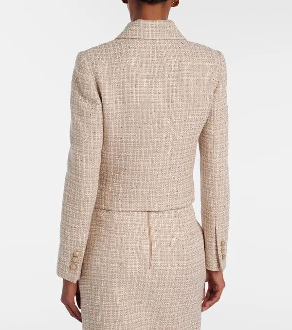 Elie Saab Sequined Tweed Jacket - Beige