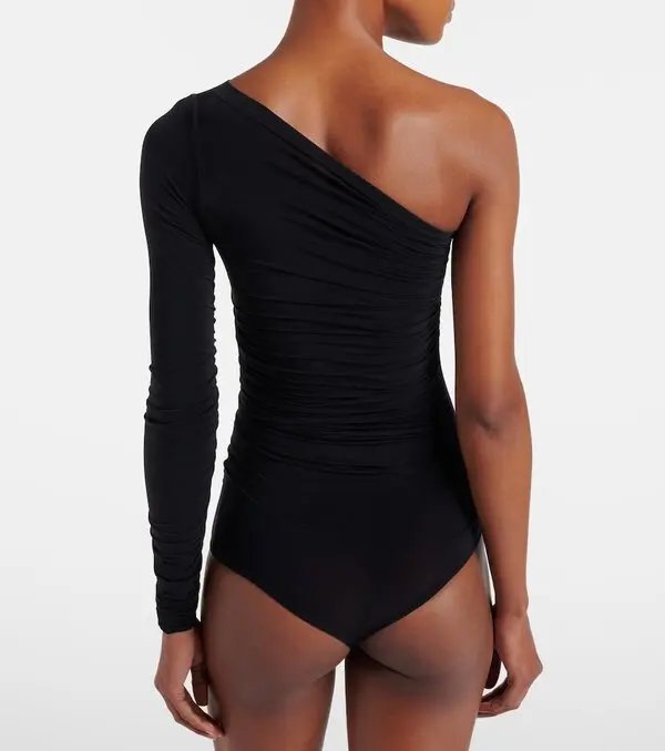 Wolford Draped One-shoulder Bodysuit - Black