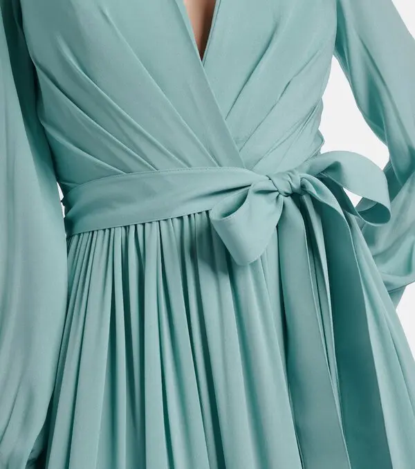 Elie Saab Lace-trimmed Silk-blend Midi Dress