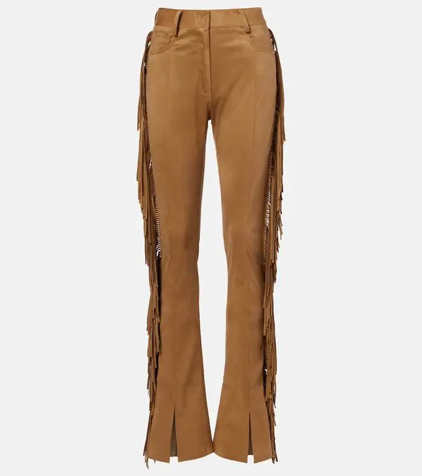 Norma Kamali Fringed Slim Pants