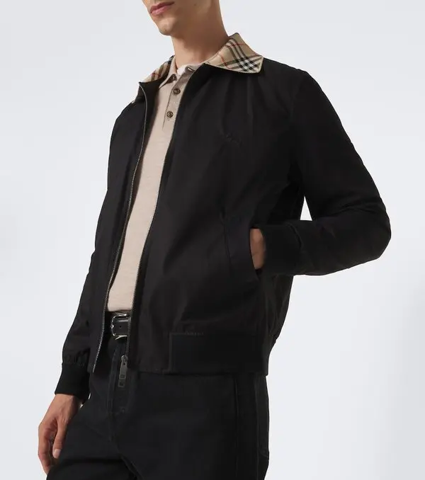 Burberry Check Cotton Blouson Jacket - Black