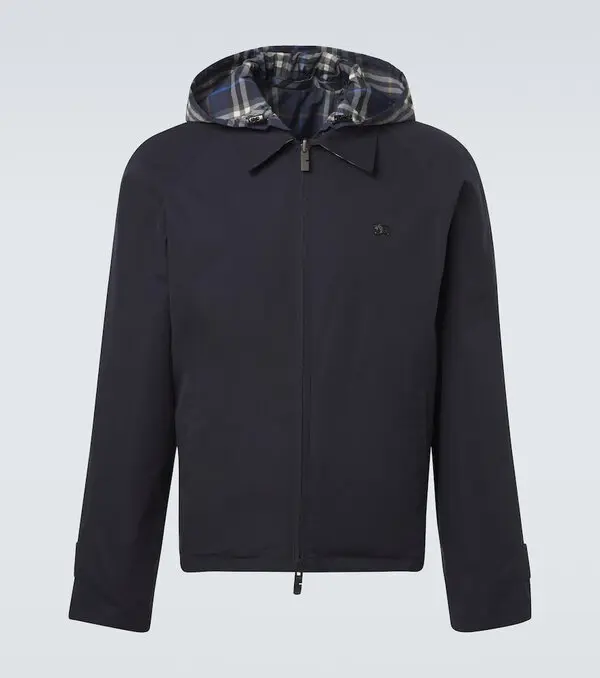Burberry Check Cotton Blouson Jacket - Blue