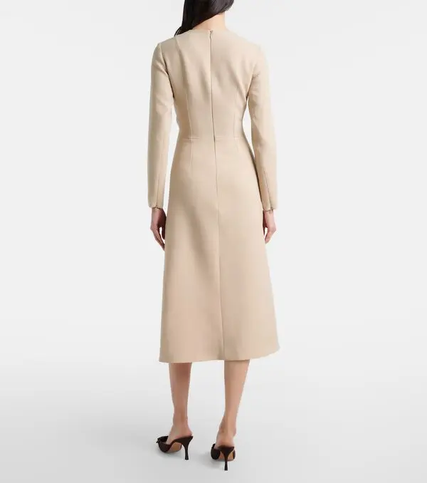 EMILIA WICKSTEAD Elta Wool Crêpe Midi Dress - Beige