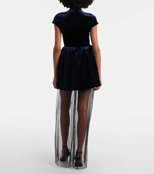 Alaïa Velvet Mini Dress - Blue