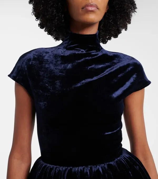 Alaïa Velvet Mini Dress - Blue