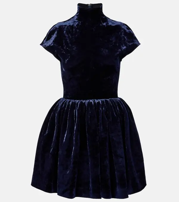 Alaïa Velvet Mini Dress - Blue