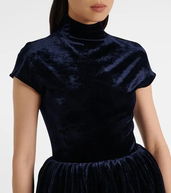 Alaïa Velvet Mini Dress - Blue