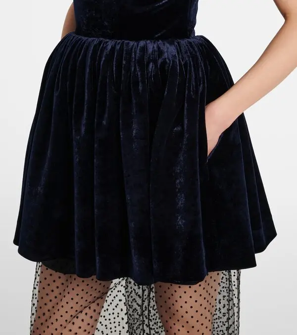 Alaïa Velvet Mini Dress - Blue