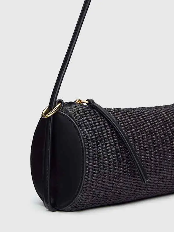 REFORMATION Simona Cylinder Bag - Black