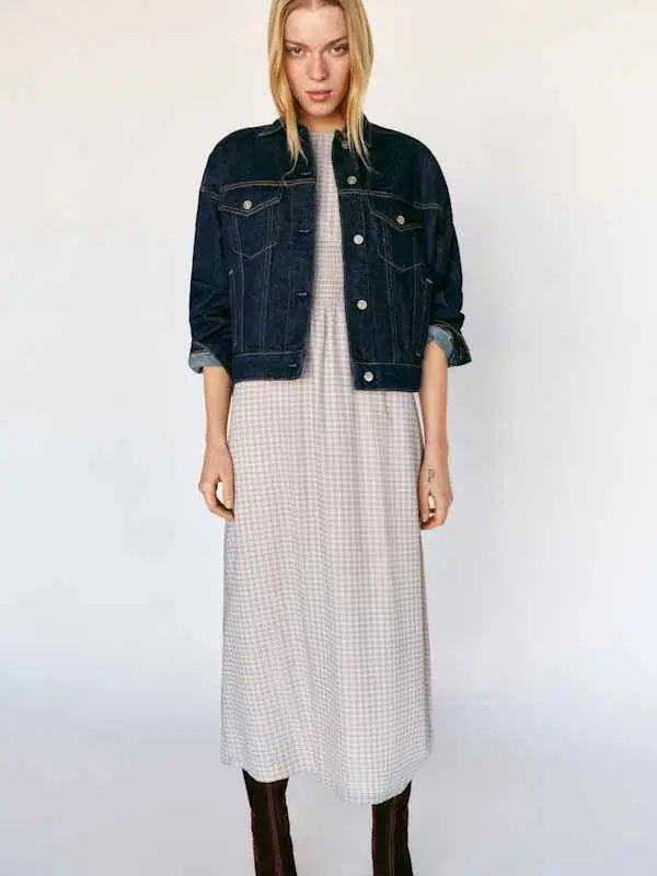 REFORMATION Drusilla Plaid Dress - Black