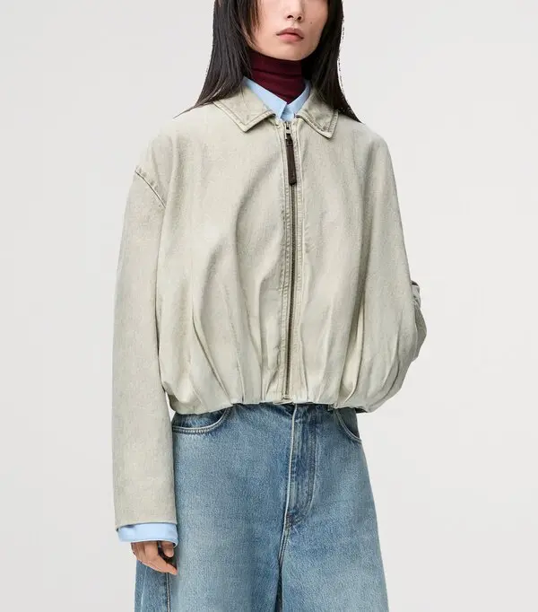 Loewe Cotton Draped Jacket - Grey