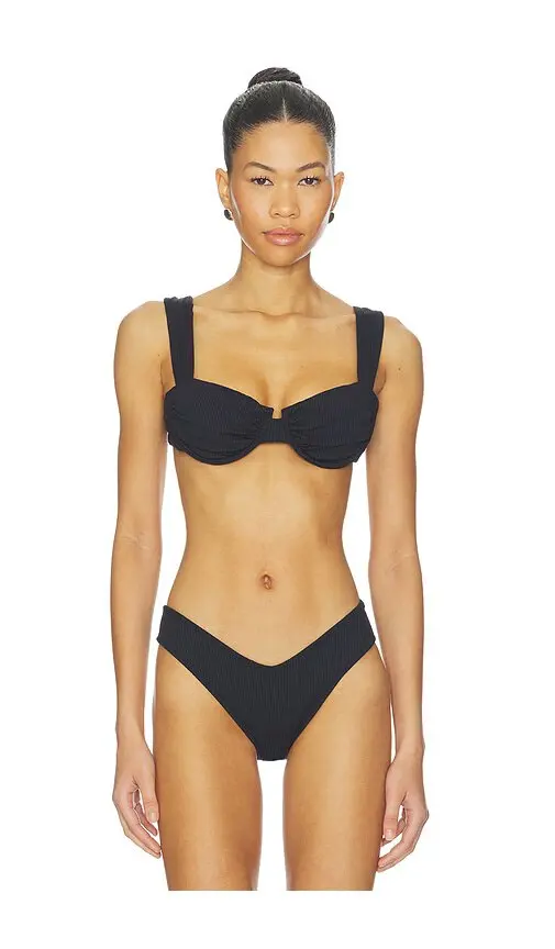 MONTCE Bella Bikini Top - Black Rib