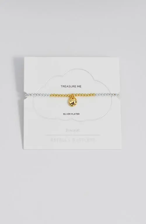 Estée Lauder Two-tone Beaded Bracelet With Hammered Charm