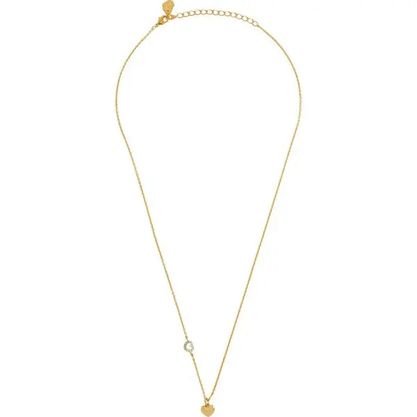 Estée Lauder Crystal Heart And Charm Pendant Necklace - Gold