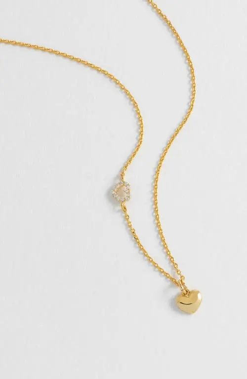 Estée Lauder Crystal Heart And Charm Pendant Necklace