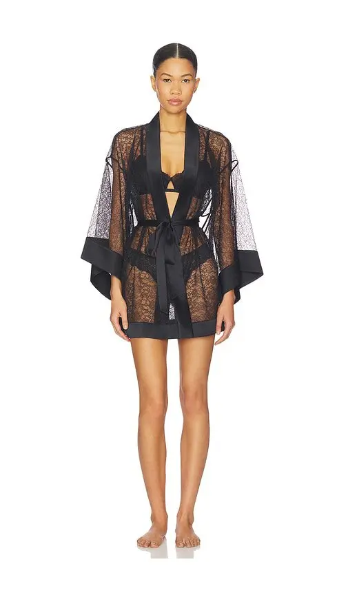 Kiki De Montparnasse Petite Fleur Kimono - Black
