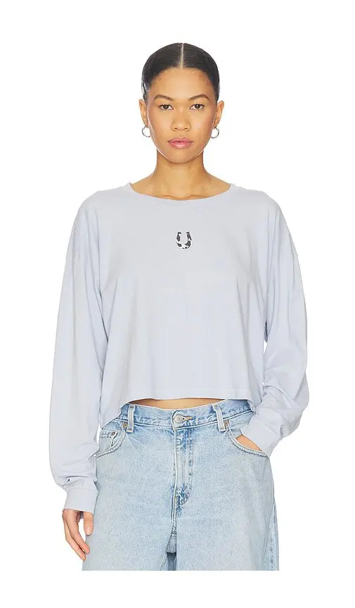 Daydreamer Cow Pattern Horseshoe Long Sleeve Top
