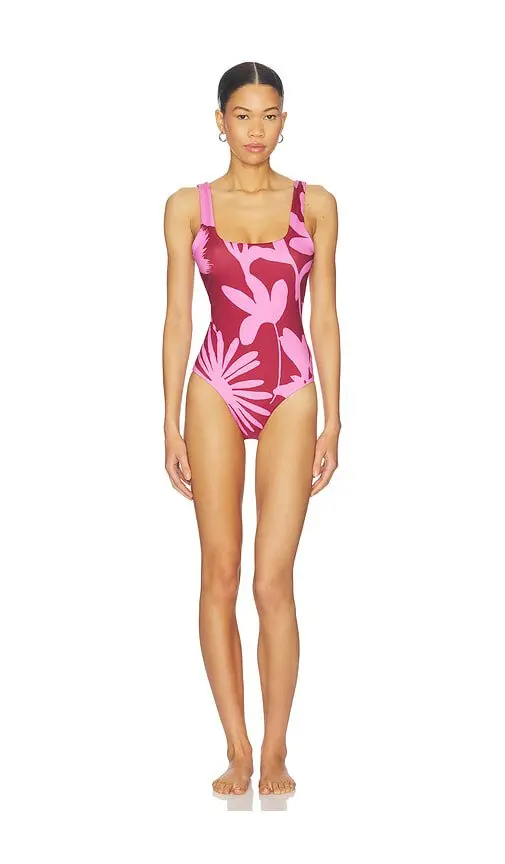 Eywasouls Malibu Aurora One Piece - Red Wine Pink Delight