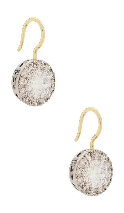 Shashi Two Tone Georgian Cut Hoop Earrings - Gold