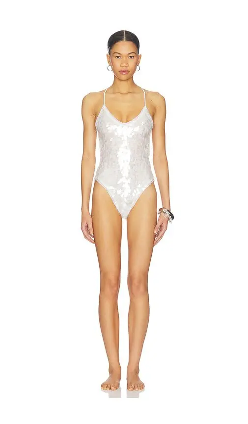 Norma Kamali Low Back Fara Slip One Piece - White