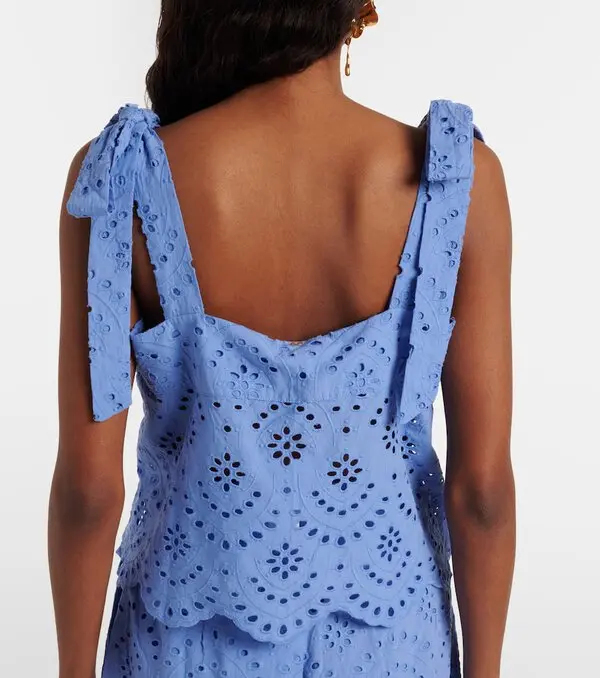 Poupette St Barth Noa Broderie Anglaise Cotton Top