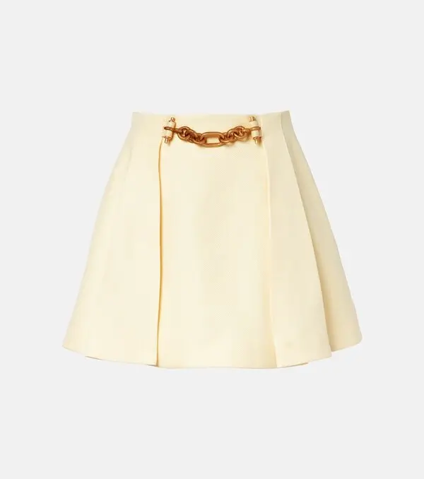 Balmain Chain-detail Pleated Miniskirt - White