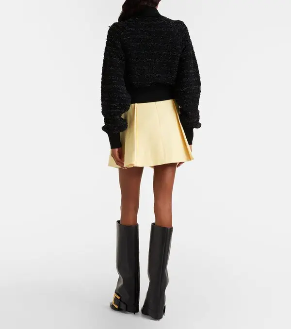 Balmain Chain-detail Pleated Miniskirt - White