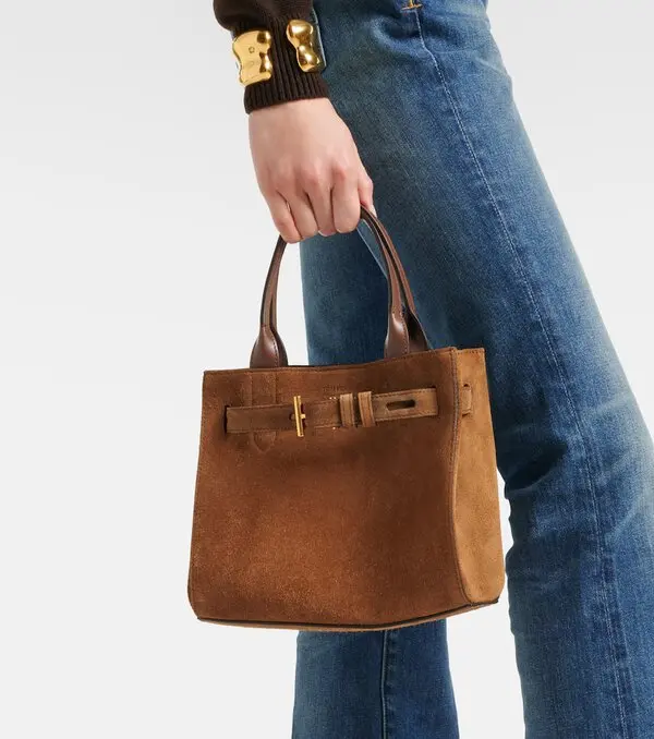 TOM FORD Audrey Small Suede Tote Bag