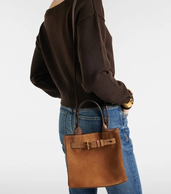 TOM FORD Audrey Small Suede Tote Bag