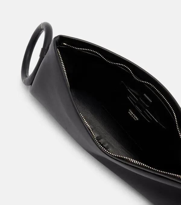 TOM FORD Aura Leather Clutch - Black
