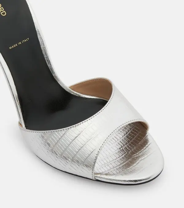 TOM FORD Spire Metallic Leather Sandals