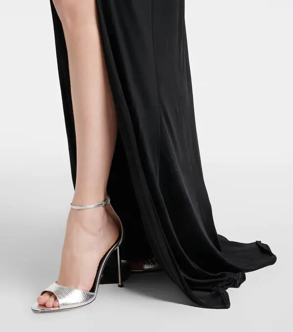TOM FORD Spire Metallic Leather Sandals