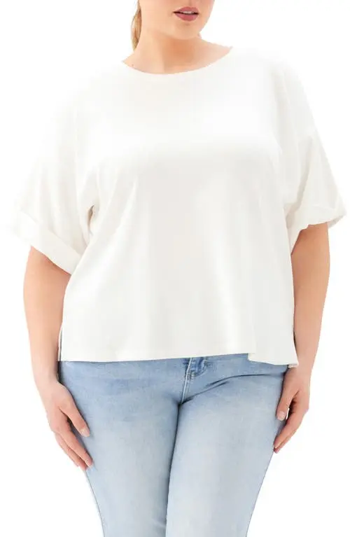 Karen Kane Cuffed Sleeve Ribbed T-shirt