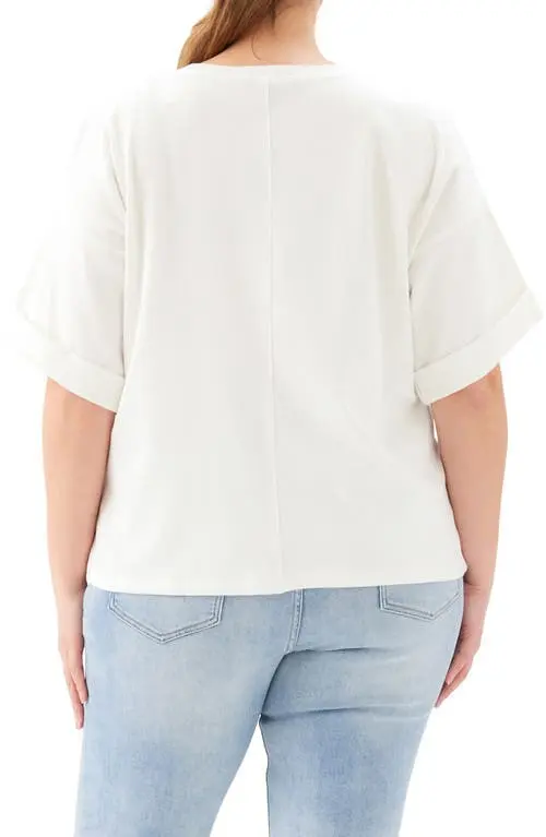 Karen Kane Cuffed Sleeve Ribbed T-shirt