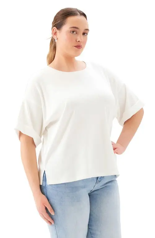 Karen Kane Cuffed Sleeve Ribbed T-shirt