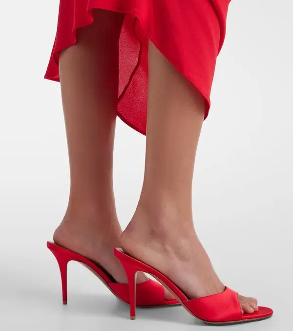 Amina Muaddi Elodie 90 Satin Mules