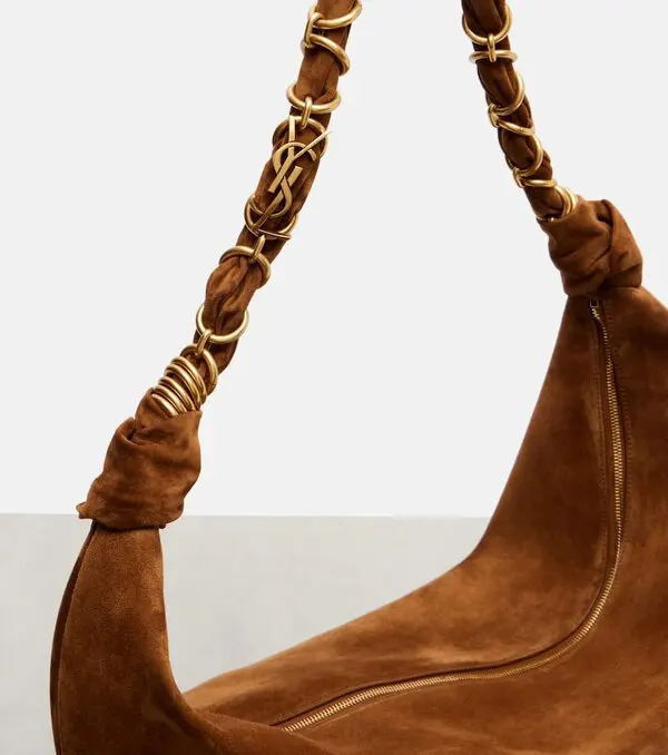 Saint Laurent Amalia Suede Shoulder Bag - Brown