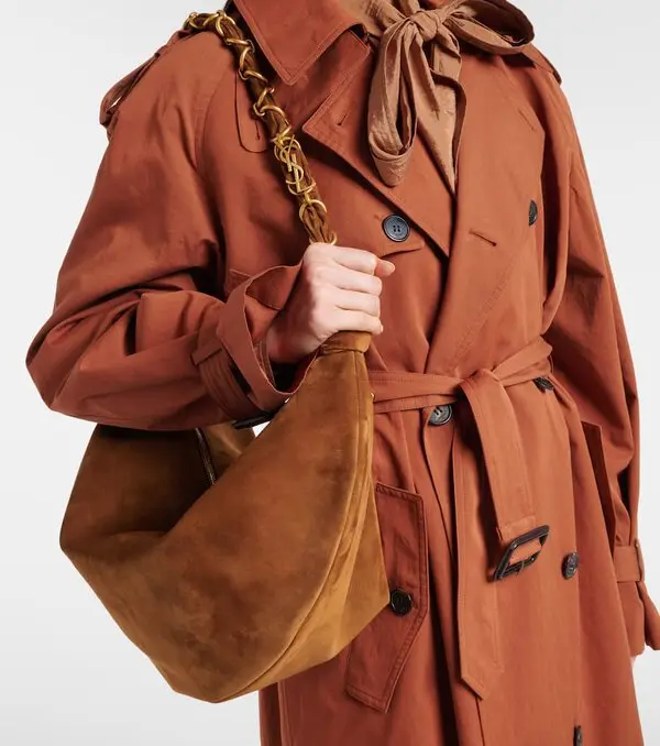 Saint Laurent Amalia Suede Shoulder Bag - Brown